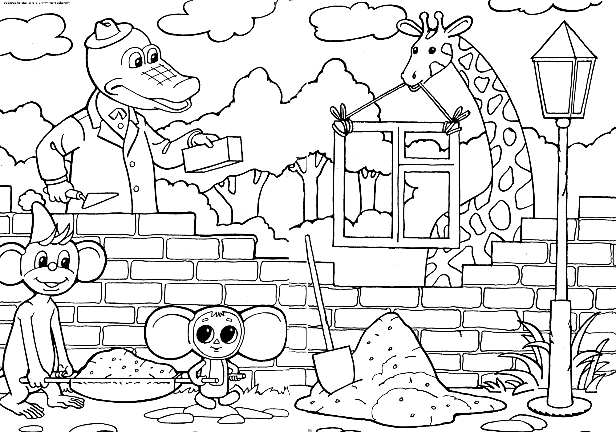 Cheburashka Free Coloring Pages Online Print 